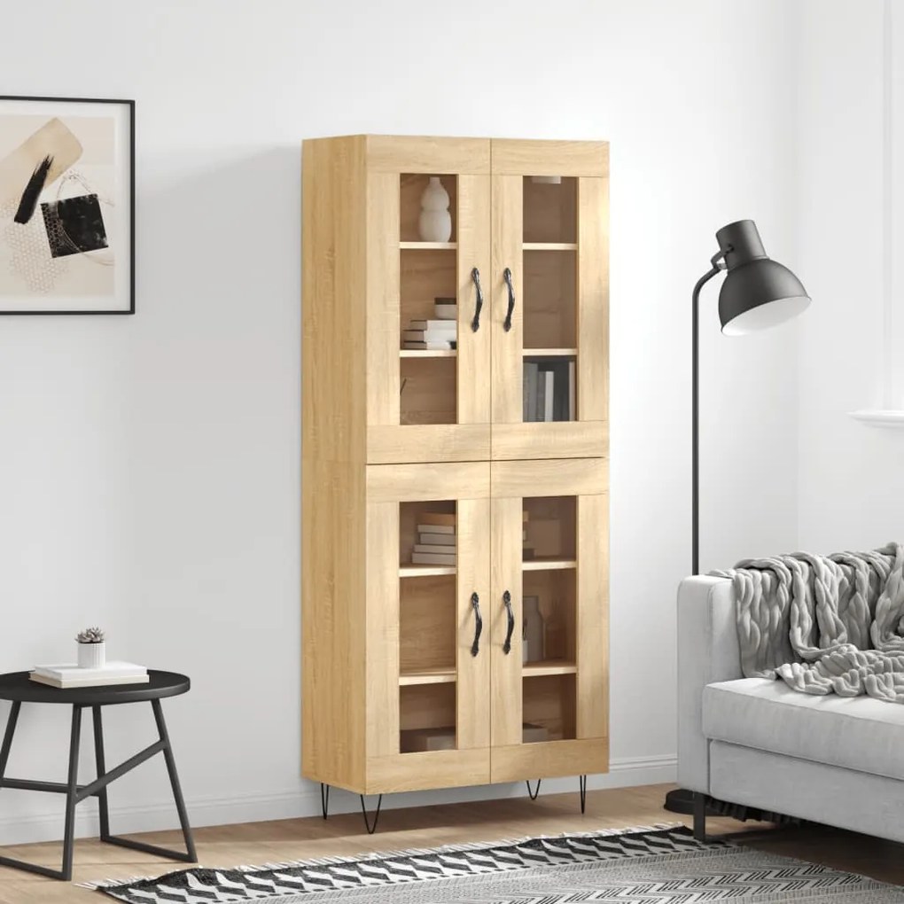 Skříň highboard dub sonoma 69,5 x 34 x 180 cm kompozitní dřevo 3198308