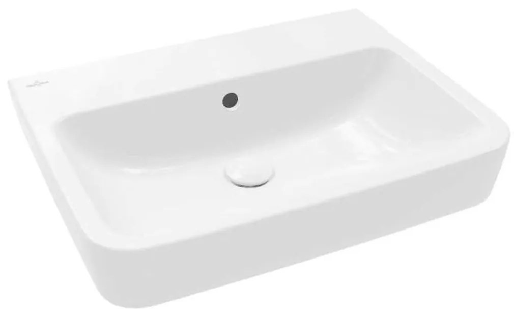 Villeroy & Boch O.novo - Umyvadlo 60x46 cm, s přepadem, bez otvoru pro baterii, CeramicPlus, alpská bílá 4A416JR1