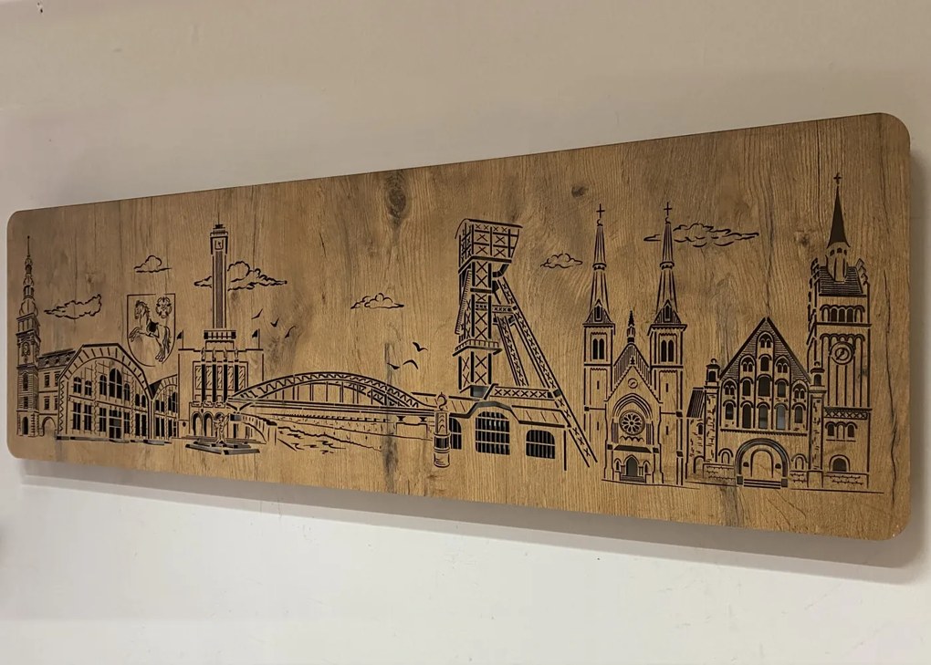 Li-Go "Ostrava" světelný obraz 230V 130x40cm provedení povrchu: černá s patinou