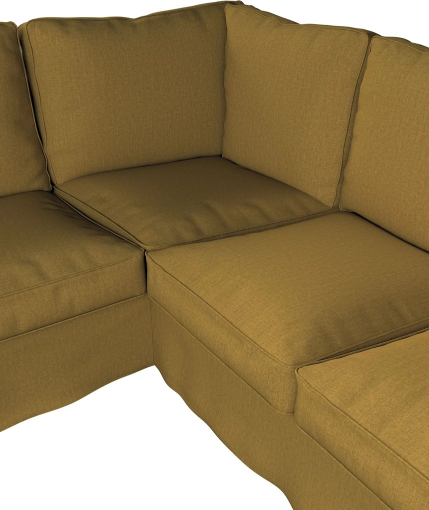 Potah na pohovku IKEA Ektorp rohová barva žlutá látka pletený vzor