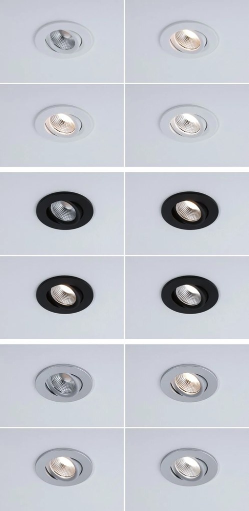 P 94944 LED vestavné svítidlo White Select Viona IP65 kruhové 85mm 25° 6W 230V 2700 - 4000K černá mat/bílá mat/matný chrom - PAULMANN