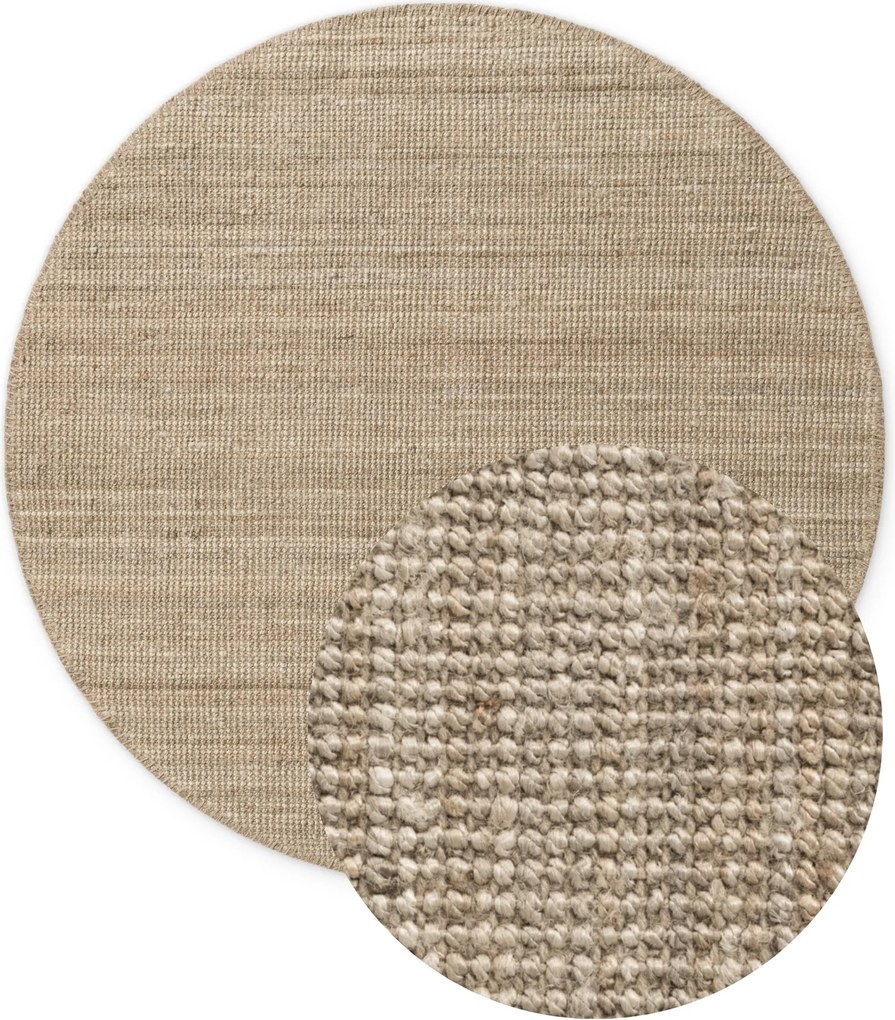 Hanse Home, Kusový koberec Jaipur 105975 Grey/Brown kruh, 160x160 (průměr) kruh, béžová, chodba / předsíň