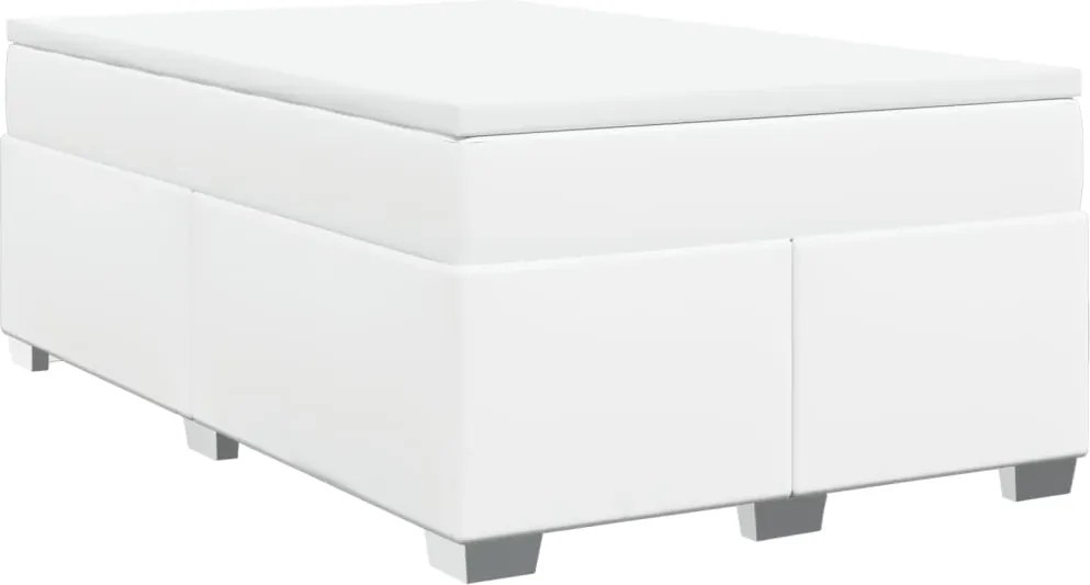 Box spring postel s matrací bílá 120x200 cm umělá kůže 3285206