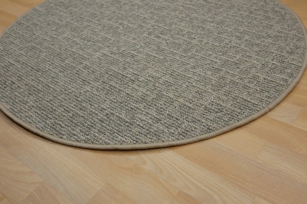 Vopi, Kusový koberec Alassio šedobéžový kruh, 400x400 (průměr) kruh, šedá, chodba / předsíň