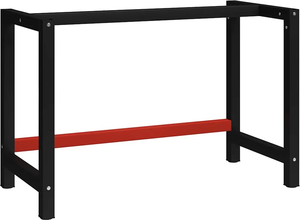 vidaXL Kovový rám pracovního stolu 120 x 57 x 79 cm černá a červená