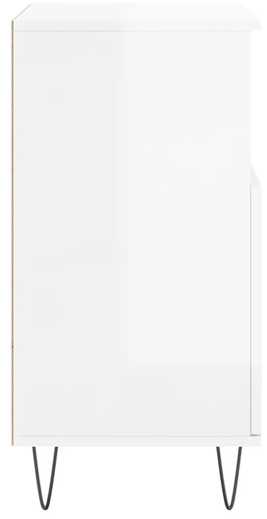 Příborníky 2 ks bílé s vysokým leskem kompozitní dřevo,  3190127