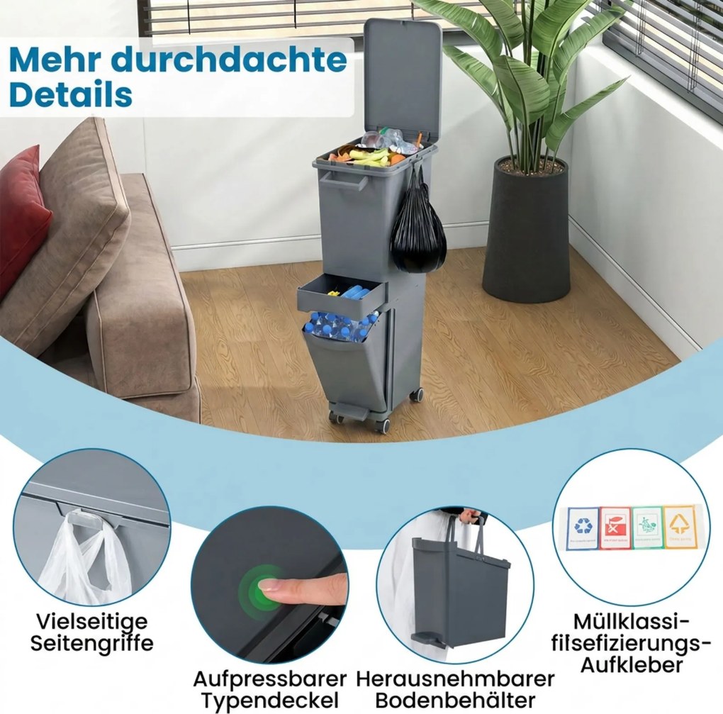 Costway Multifunkční odpadkový koš kuchyňský odpadkový koš