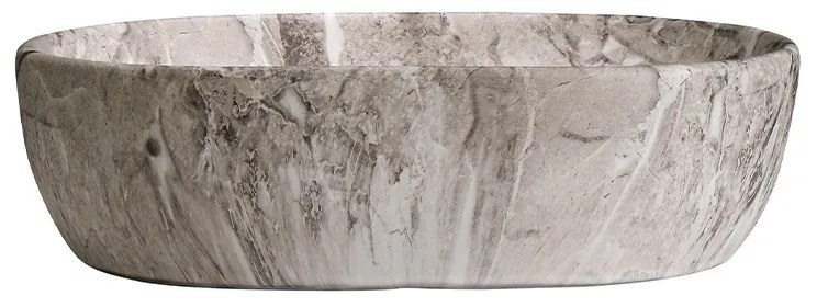 BPS-koupelny Keramické umyvadlo na desku HYD-NO-MAR2-480 48x34,5 cm, šedý mramor