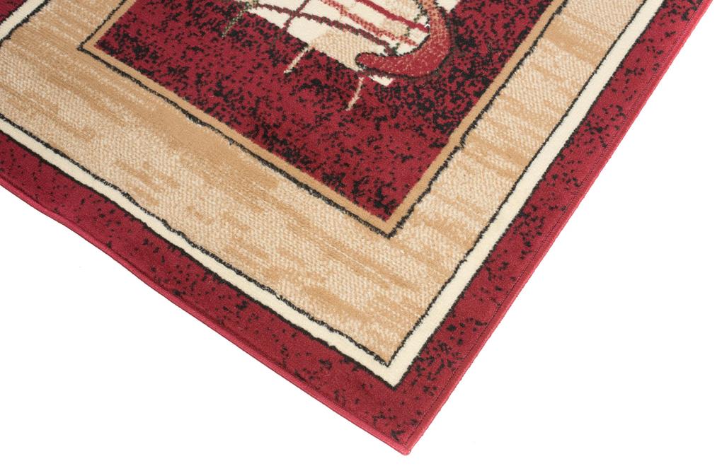 Chemex Moderní koberec Atlas - obrazce 1 - červený Rozměr koberce: 70x130 cm