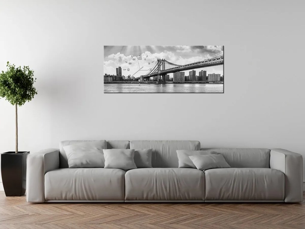 Gario Obraz s hodinami Brooklyn New York Rozměry: 60 x 40 cm