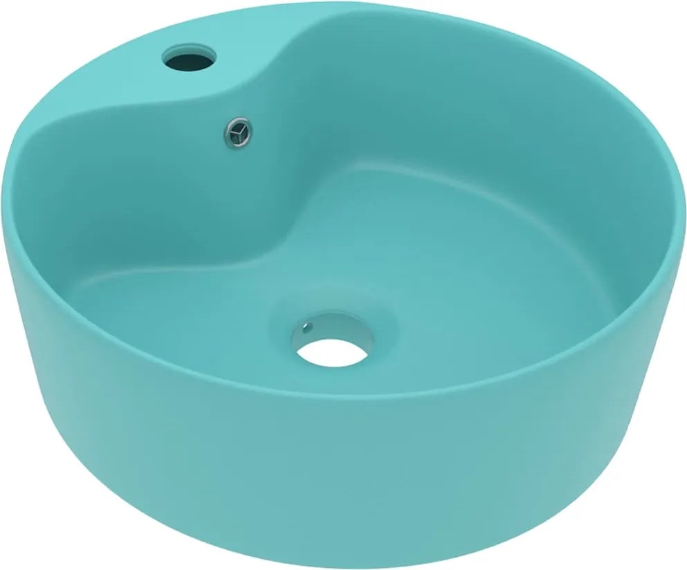 Luxusní umyvadlo přepad matné světle zelené 36x13 cm keramické 147035