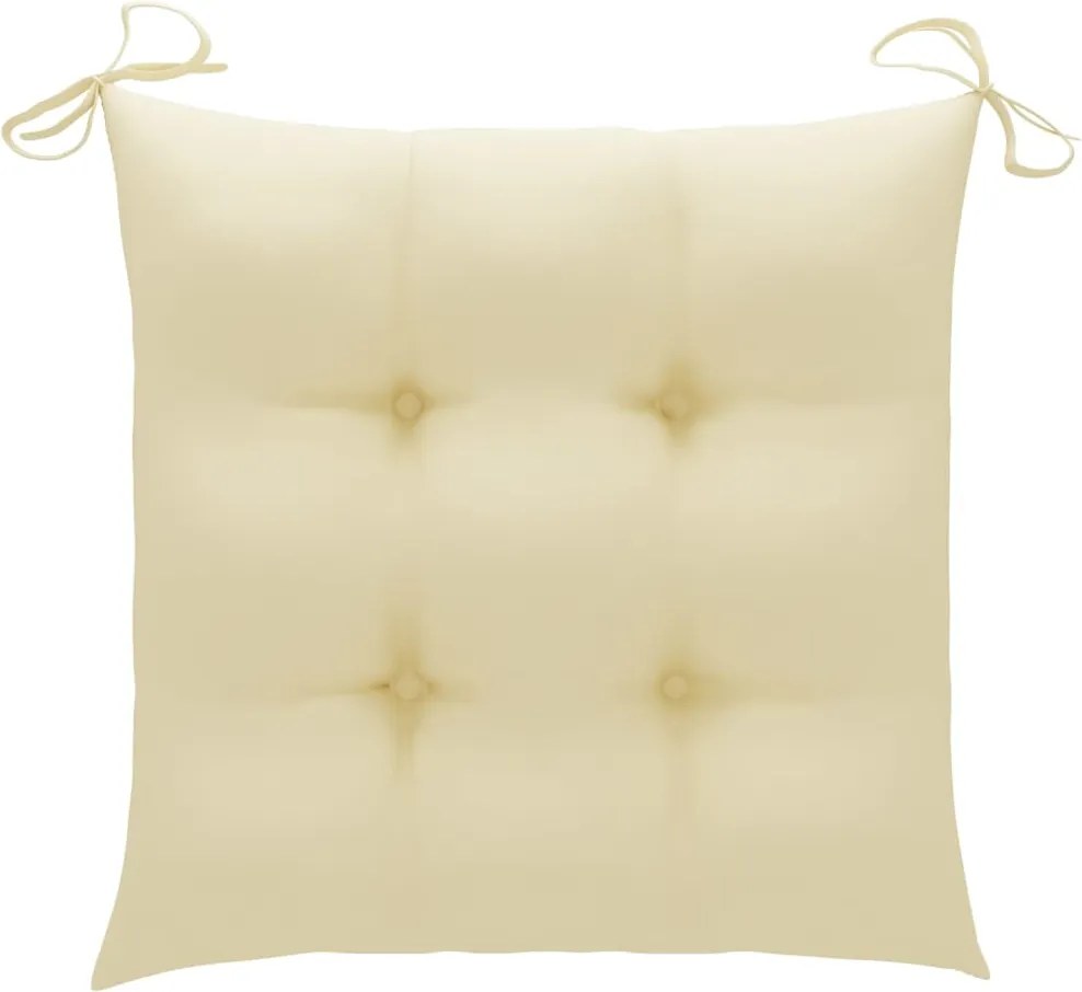 vidaXL Marketos Stohovatelné zahradní židle s poduškami 6 ks masivní teak