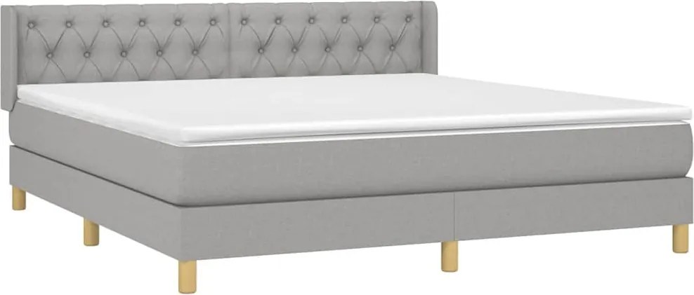 Box spring postel s matrací světle šedá 160 x 200 cm textil 3130521