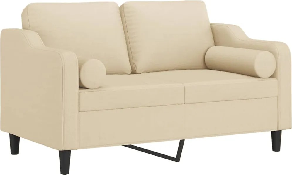 2místná pohovka s polštáři krémová 120 cm textil 3200839