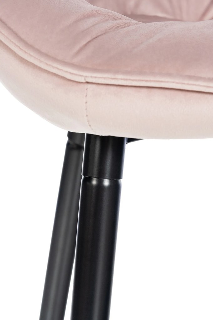 Sada 2 barových židlí Gibson samet – růžová