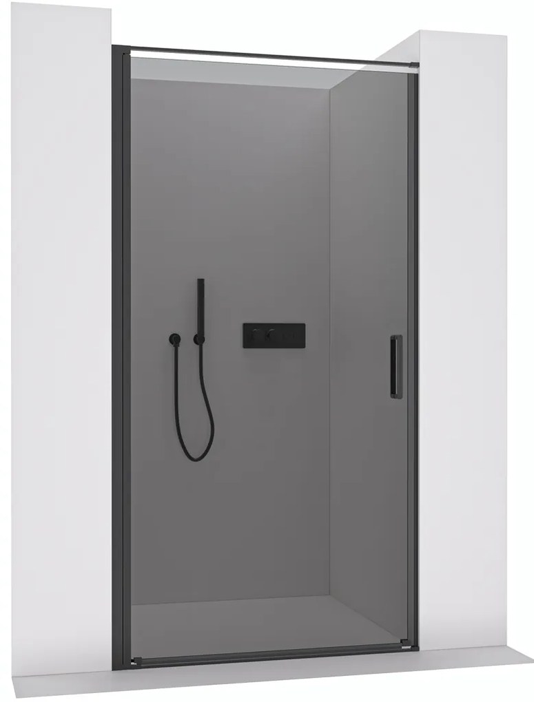 CERANO - Sprchové křídlové dveře Porte L/P - 8 mm - černá matná, grafitové sklo - 80x195 cm, CER-CER-8050BD7248