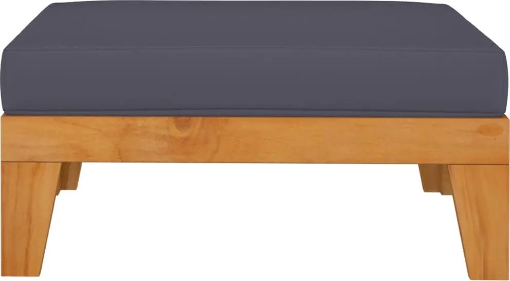 vidaXL Dílčí podnožka s krémově bílou poduškou masivní akáciové dřevo [312153] Barva: Tmavě šedá