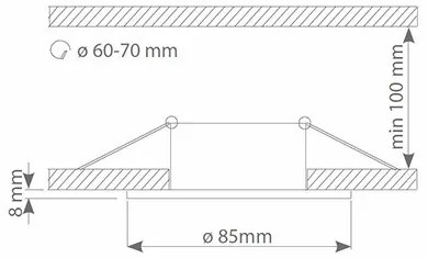 Podhledové svítidlo Round, 1x černé kovové stínítko, b