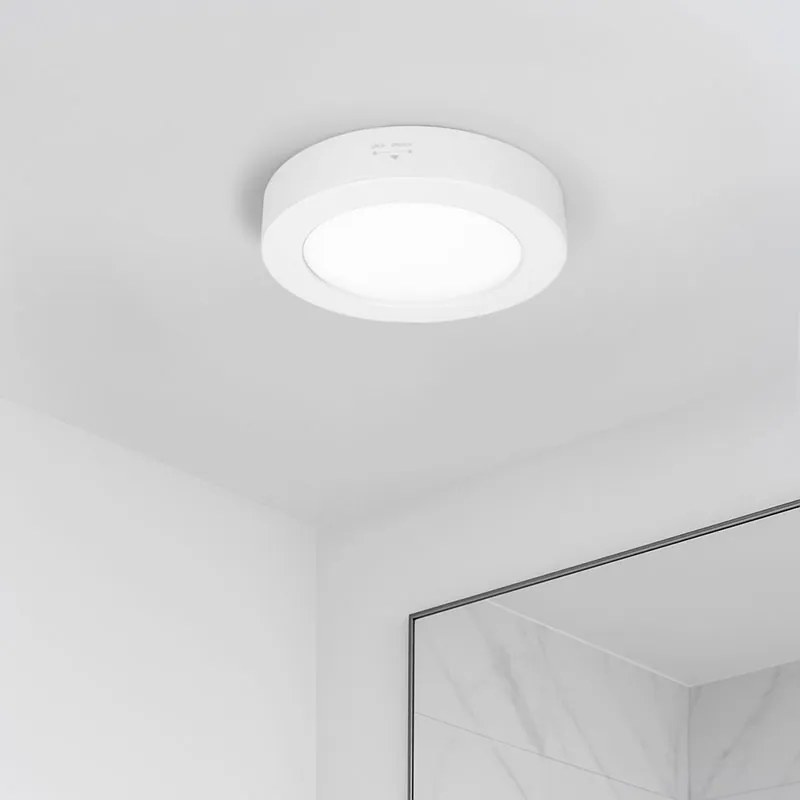 Solight LED mini panel koupelnový 2v1, 3CCT, podhledový/přisazený, 12W, 1020lm, IP54, bílá, kulatý
