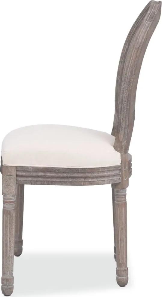 vidaXL Jídelní židle 6 ks krémové textil [274621]