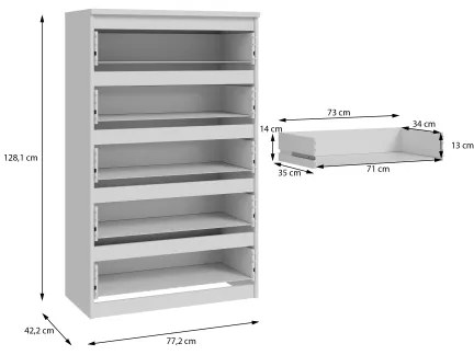 Komoda se zásuvkami MAO bílá