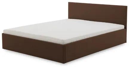 Čalouněná postel LEON s pěnovou matrací rozměr 160x200 cm Hnědá
