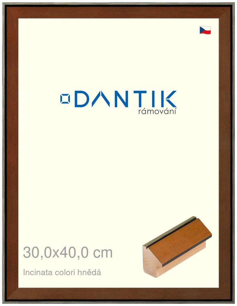 DANTIK rámeček 30x40 | INCLINATA colori hnědá (Plexi Čiré)