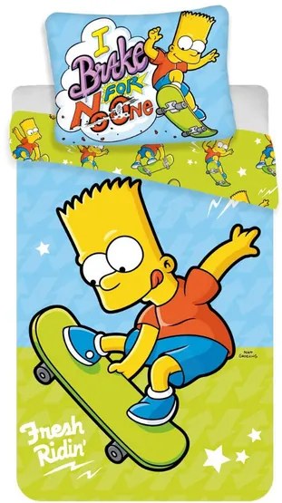 Jerry Fabrics povlečení bavlna Simpsons Bart skate 03 140x200+70x90 cm 