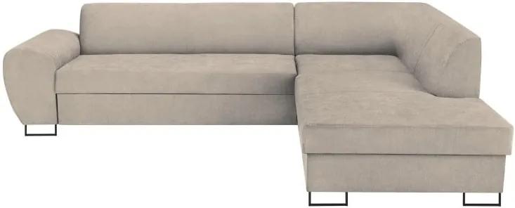Béžová rohová rozkládací pohovka s úložným prostorem Kooko Home XL Right Corner Sofa Piano