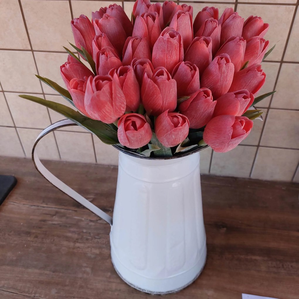 Umělý tulipán - červený