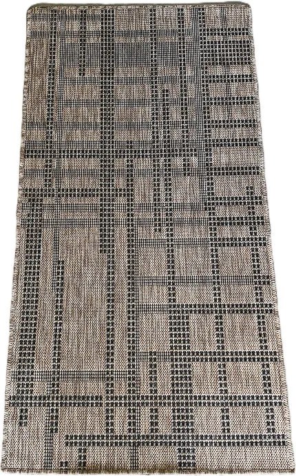 HU Béžovo-šedý sisalový koberec Sizal Pruhy – hnědý Rozměr: 40x60 cm