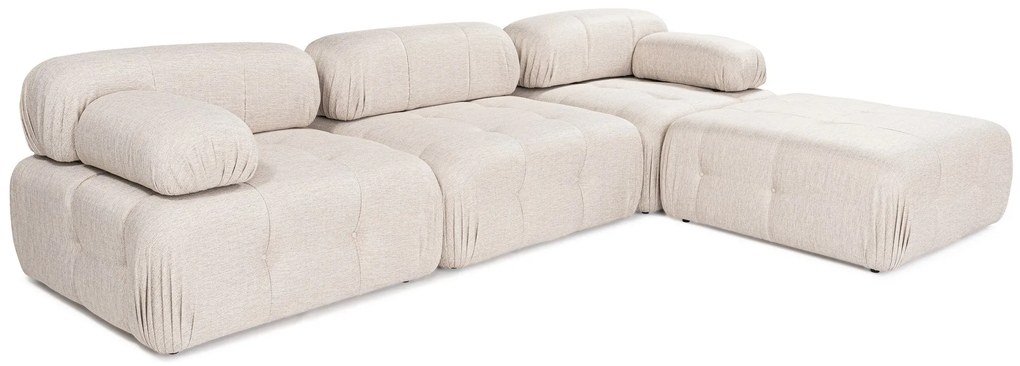 Hanah Home Čtyřmístná pohovka s pufem DOBLO světle hnědá 315 cm