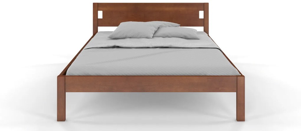 Dřevěná buková postel Visby LAXBAKEN / 160x200 cm, barva ořech
