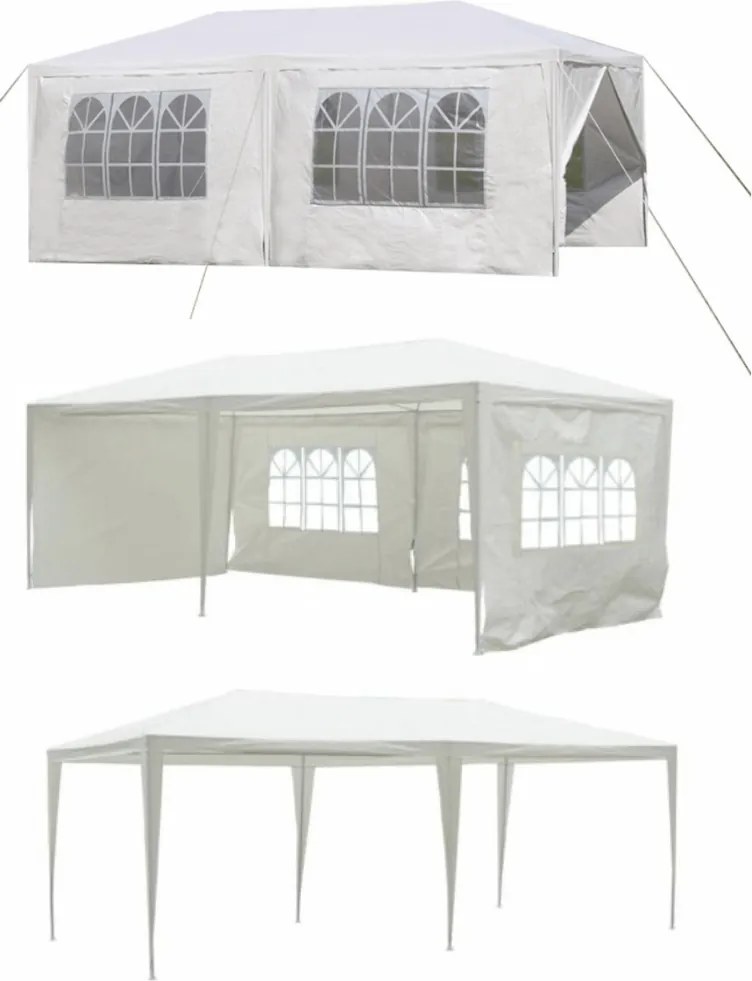Zahradní párty stan, bílá, 3x6 m, TEKNO TYP 2