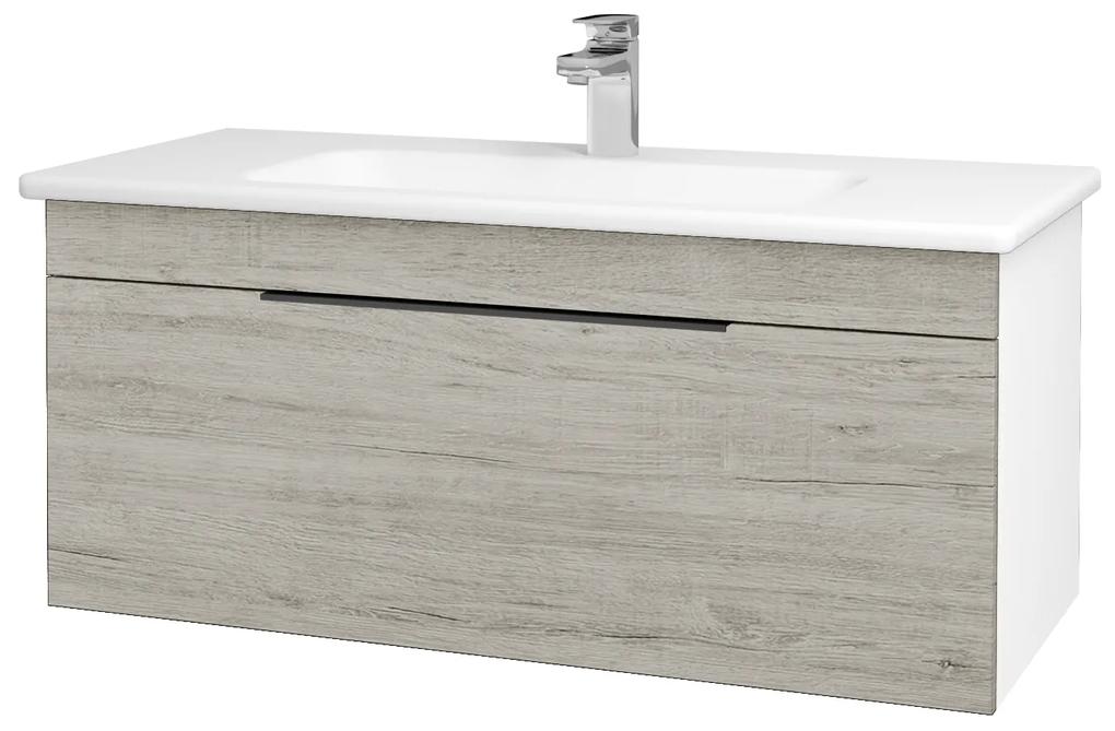 Dřevojas Koupelnová skříň ASTON SZZ 100 Varianta: N01 Bílá lesk / Úchytka T01 / D06 Ořech