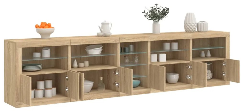 Příborník s LED osvětlením dub sonoma 283 x 37 x 67 cm 3209025