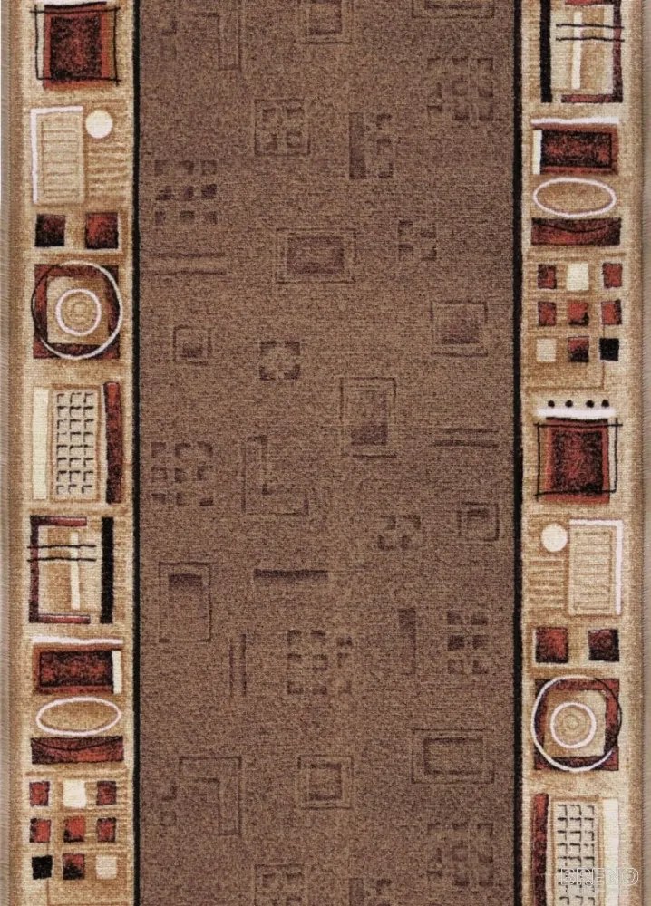 Associated Weavers, Protiskluzový běhoun na míru Jena 44, šíře 120 cm, hnědá, chodba / předsíň