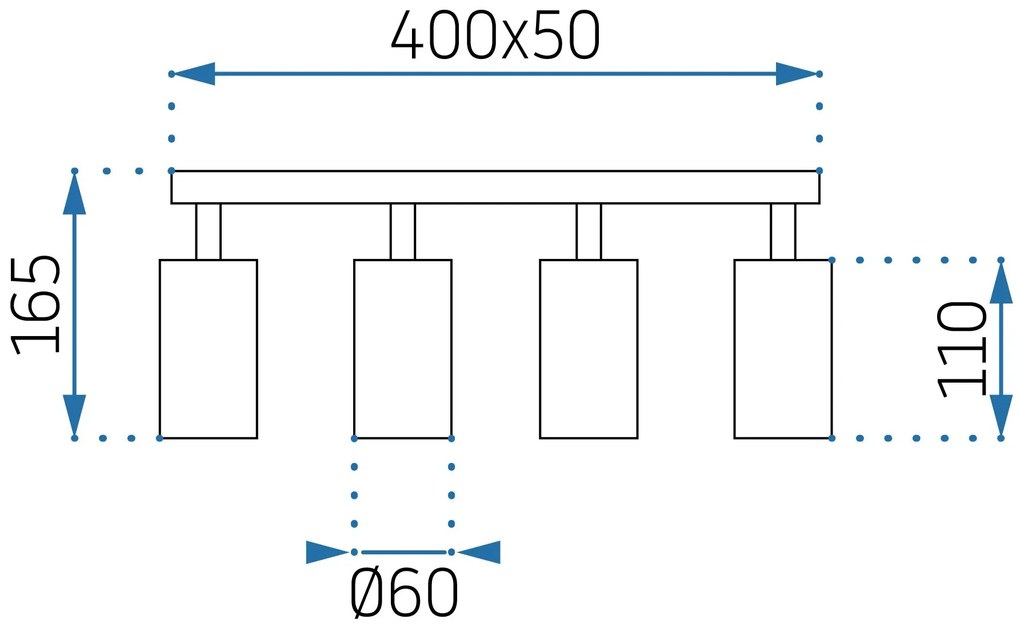 Toolight Stropní / nástěnné bodové svítidlo APP940-4C