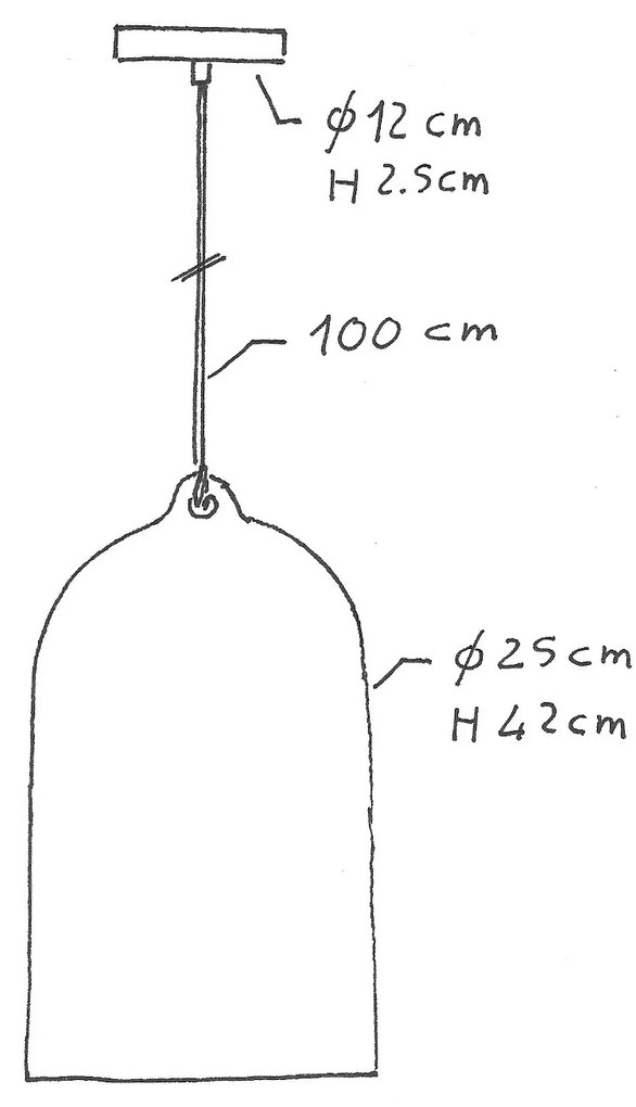 creative cables Závěsná lampa s textilním kabelem a keramickým stínidlem zvon XL Barva: Tabulová černá-bílá