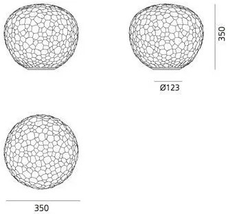Artemide Meteorite 35 table , stolní designová lampička z foukaného skla, 1x150W E27, prům. 35cm