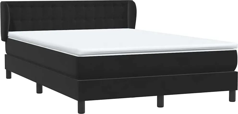 Box spring postel s matrací černá 160x210 cm samet 3317867