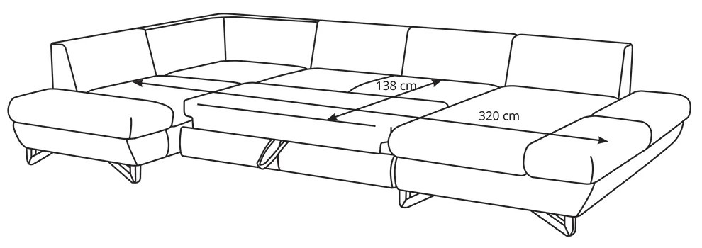 Sedací souprava AVESTA IV | 166x344x199 cm | rozkládací + 2x úložný prostor | VÝBĚR TKANIN