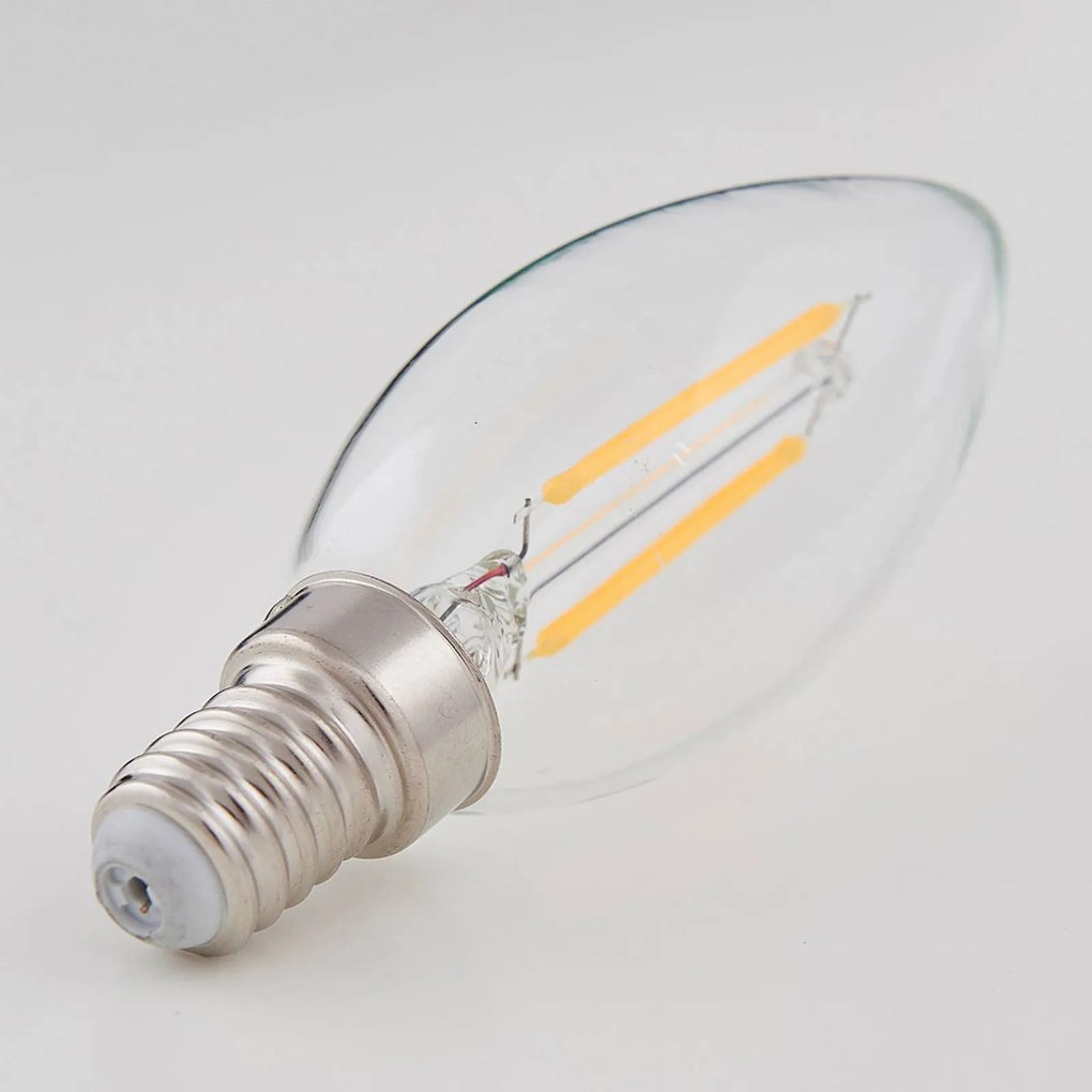 E14 LED žárovka svíčka Filament 2 W, čirá, 2 700 K