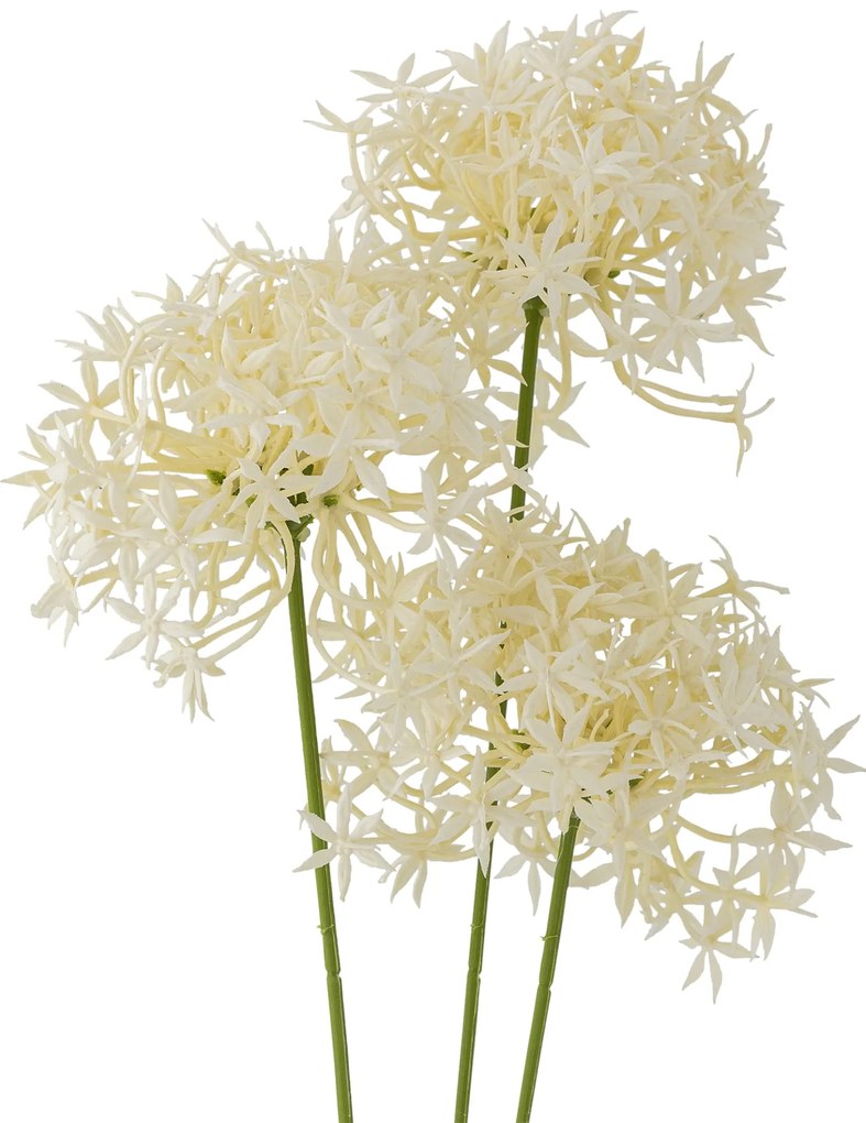 Bloomingville Umělá květina Allium White 63 cm, krémová barva, plast