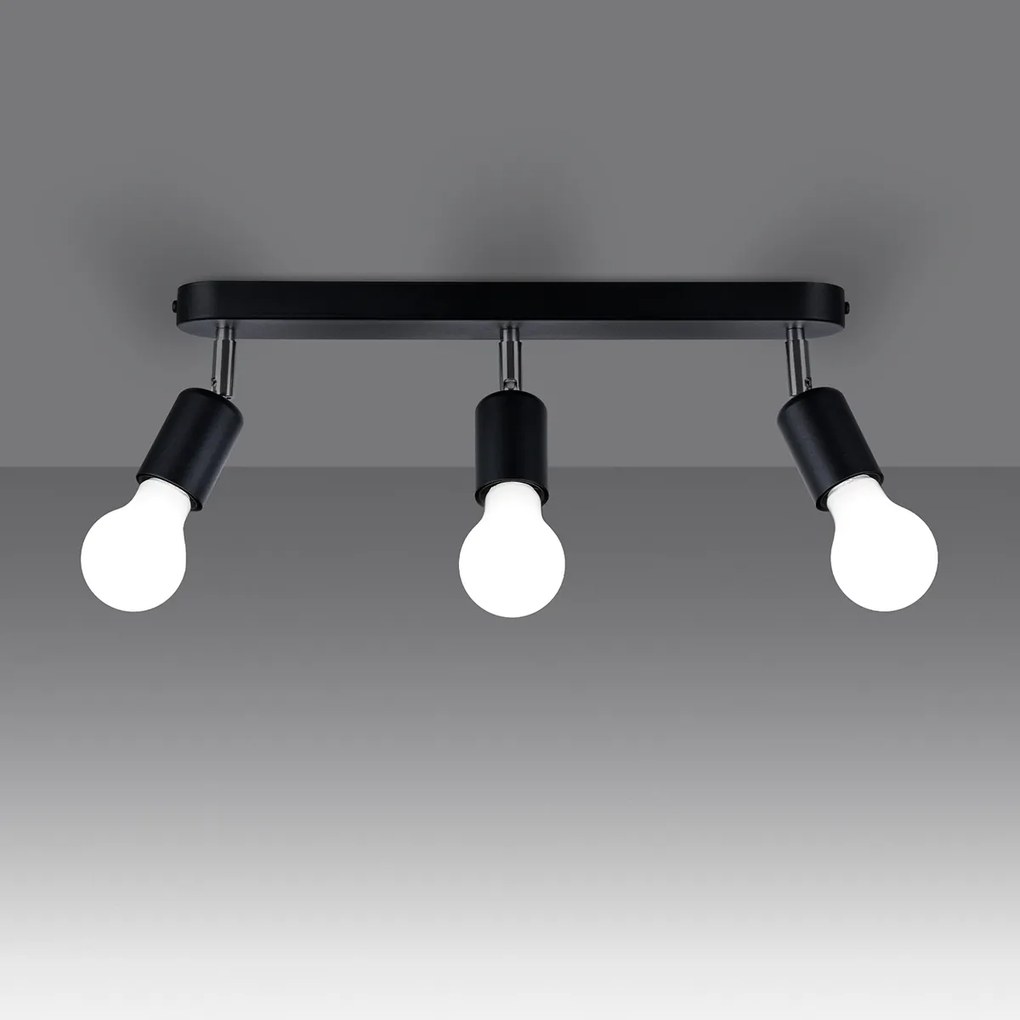 Sollux Lighting Stropní svítidlo FORNES 3 Černá