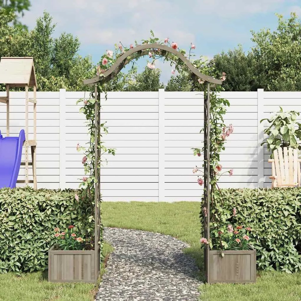 Zahradní pergola s truhlíky šedá masivní jedle 316392