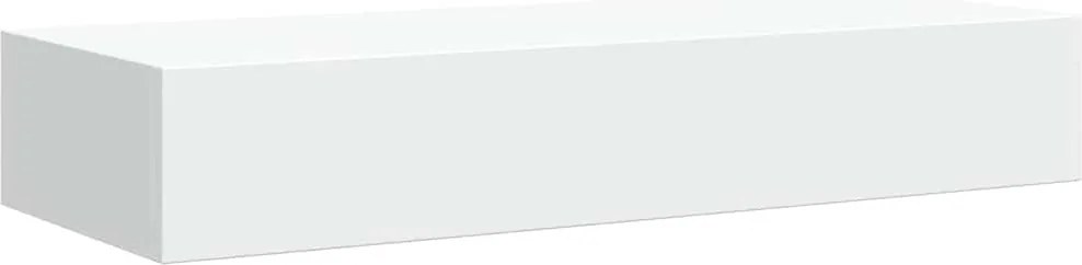 Nástěnné police se zásuvkou 2 ks bílé 60 x 23,5 x 10 cm MDF 330256