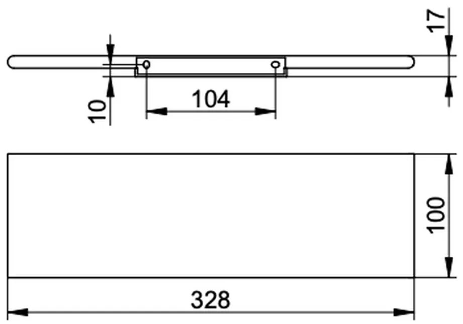 Keuco Edition 400 - Polička do sprchy 328 x 100 mm, stříbrně eloxovaný hliník 11558170000