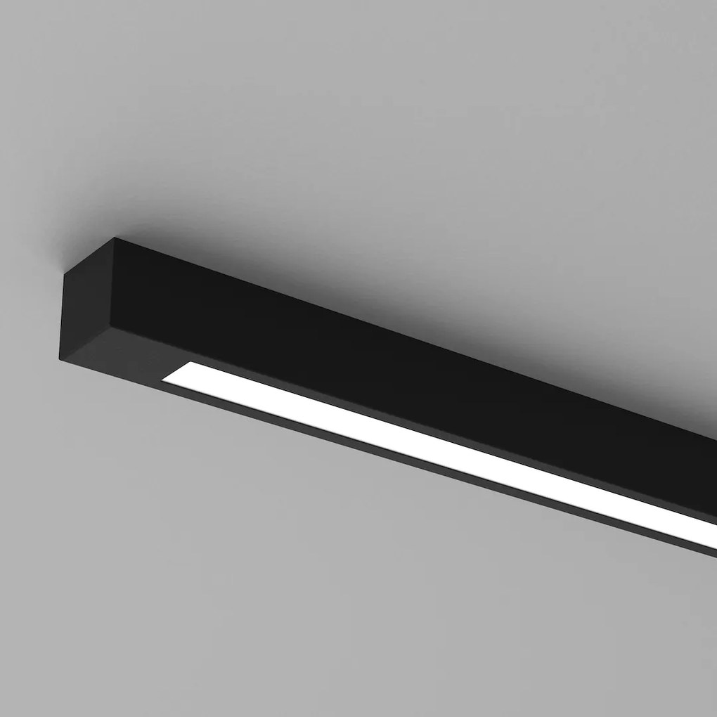 Stropní svítidlo Lungo, 1x černé kovové stínítko, (124 cm)