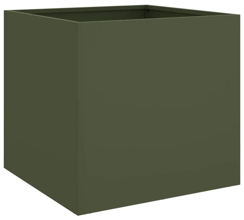 Truhlík olivově zelený 42x40x39 cm ocel válcovaná za studena - Default Title